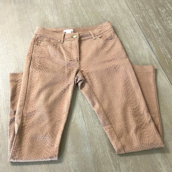 Eric | Pants & Jumpsuits | Eric Nude Snake Skin Look Skinny Leg Pants ...